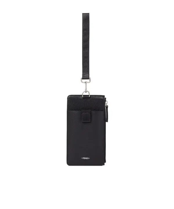 Fendi Handle Flat Pouch - Black