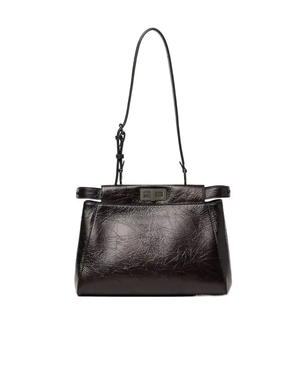 Fendi My Peekaboo Small Crackled Leather Bag