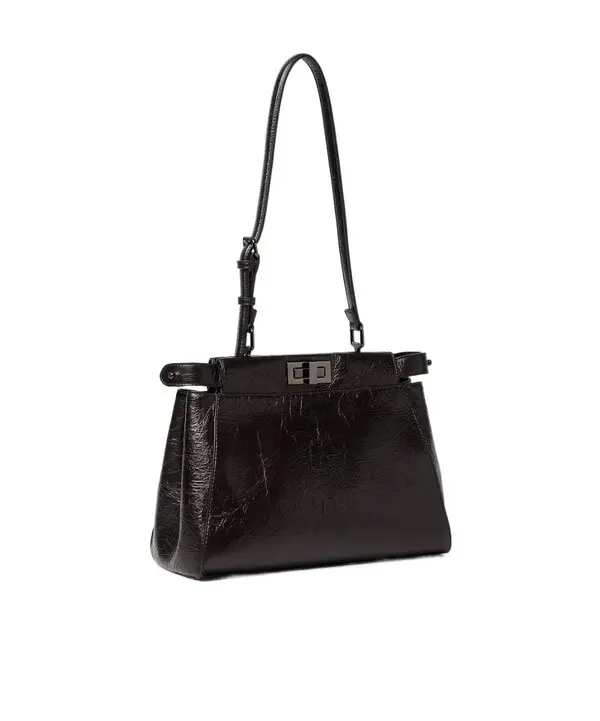 Fendi My Peekaboo Small Crackled Leather Bag