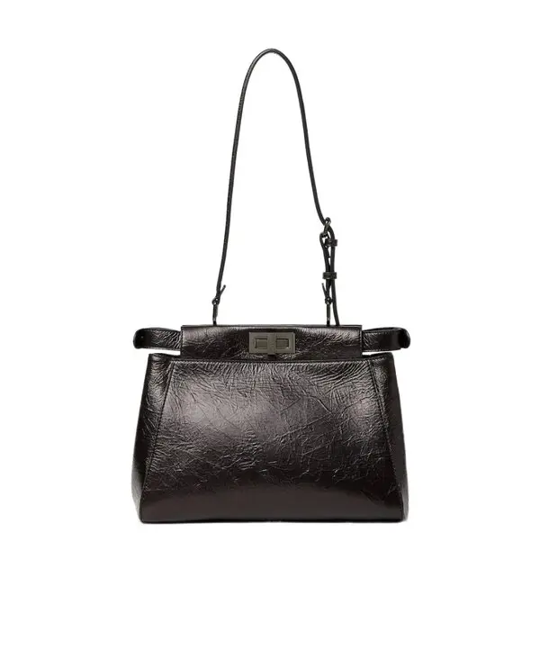 Fendi My Peekaboo Small Crackled Leather Bag