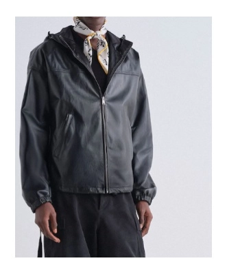 Fendi Nappa Leather Blouson With Drawstring Hood