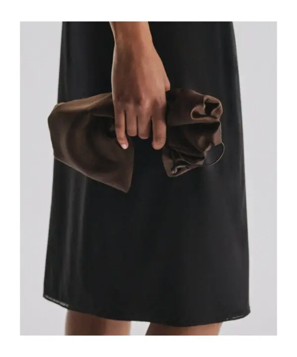 THE ROW Ray Rectangular Clutch - Dark Brown