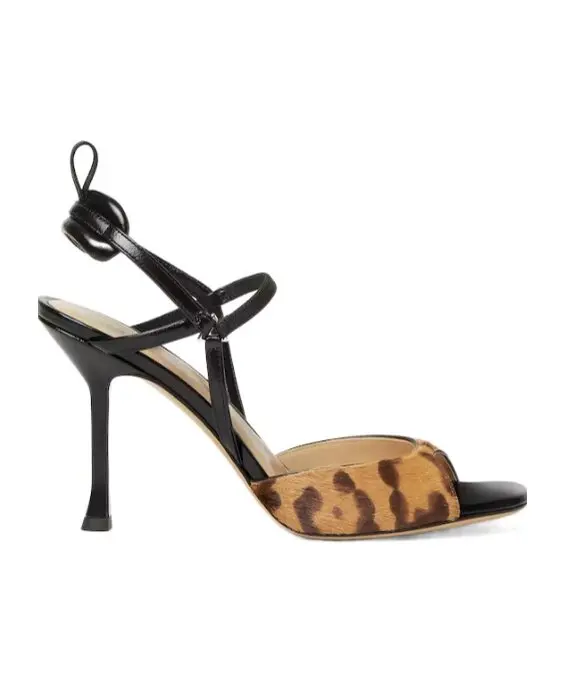 Fendi Very Colibri Jaguar-print Hair-on Leather High-heeled Sandals - Brown