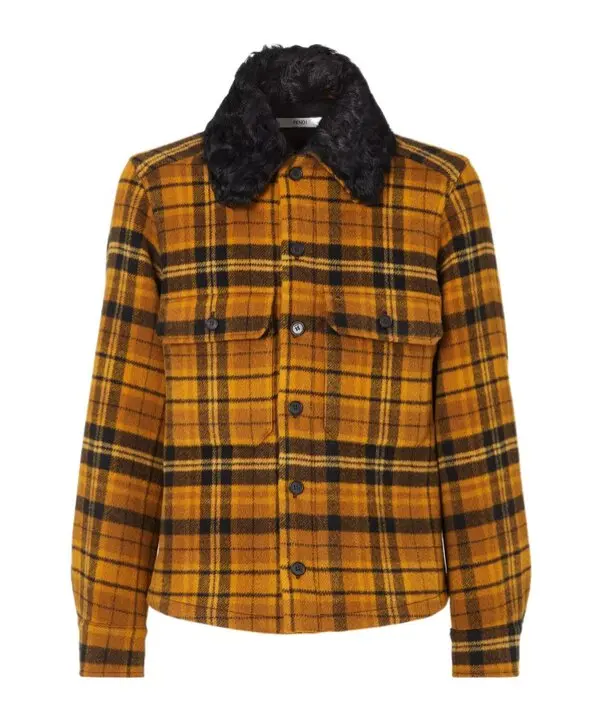 Fendi Blouson Check Wool Blouson - Yellow