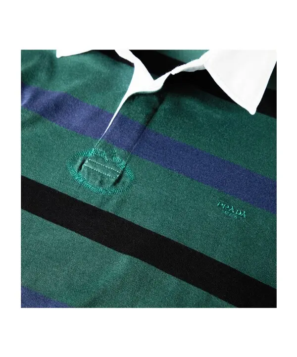 Prada Multicolourstripe Longsleeve Rugby Polo Shirt