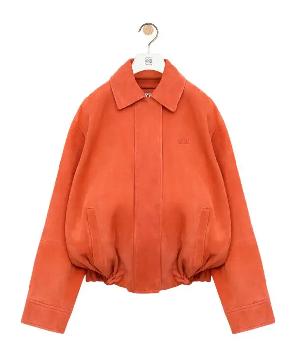 Loewe Suede Lambskin Drawstring Jacket - Orange