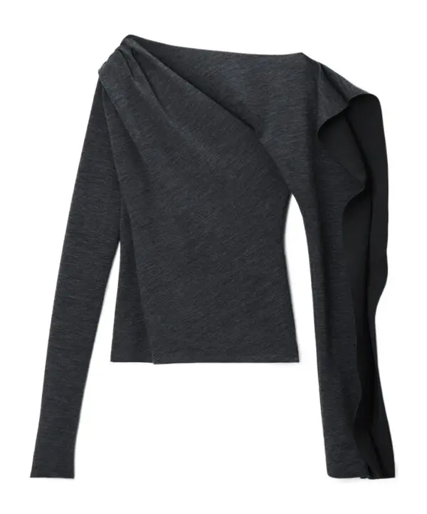 Alexander Wang Asymmetric Drape Long Sleeve Top