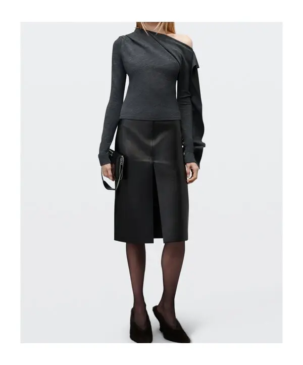 Alexander Wang Asymmetric Drape Long Sleeve Top