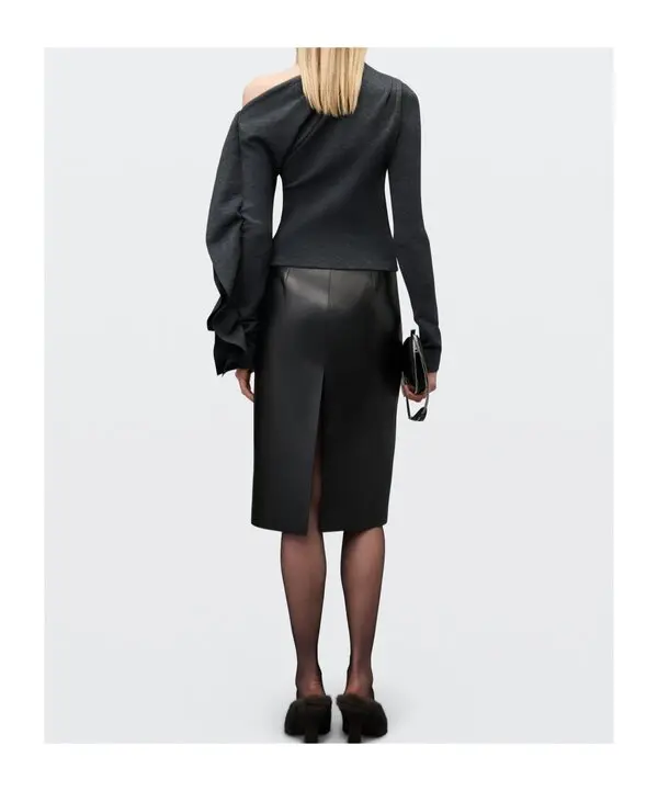 Alexander Wang Asymmetric Drape Long Sleeve Top