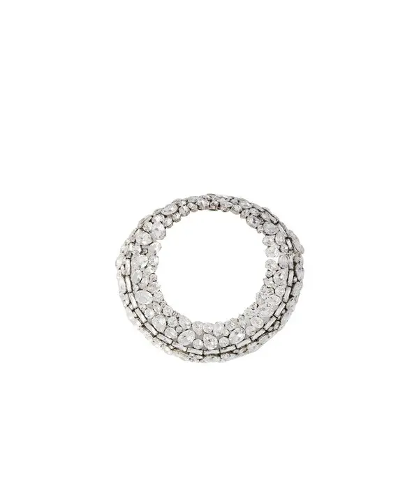 Givenchy Bold Crystals Torque Necklace In Metal And Crystals - Silver