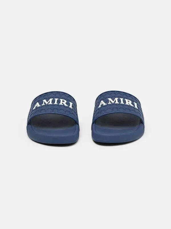 Amiri Logo Pool Slides - Midnight Blue