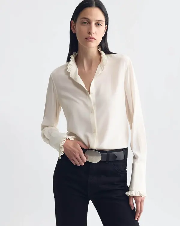 NILI LOTAN Elio Silk Shirt - Stylefabric-2
