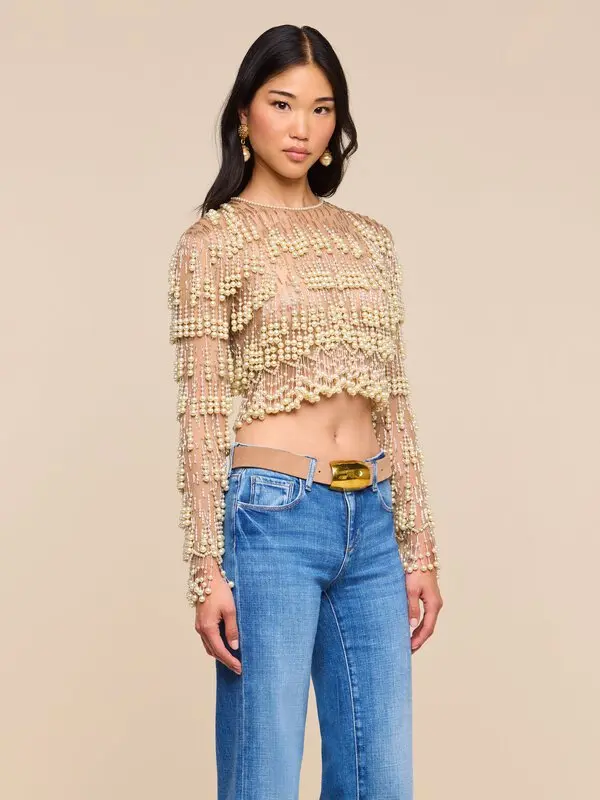 L'Agence Rogan Top - Pearl Fringe