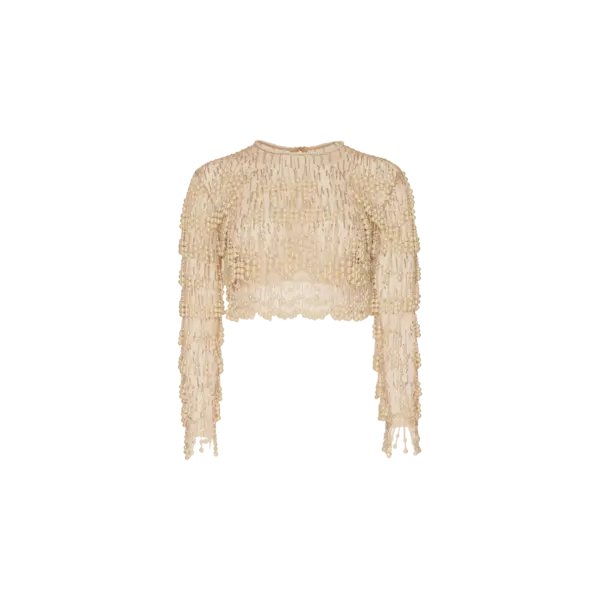 L'AGENCE Rogan Embellished Cropped Top