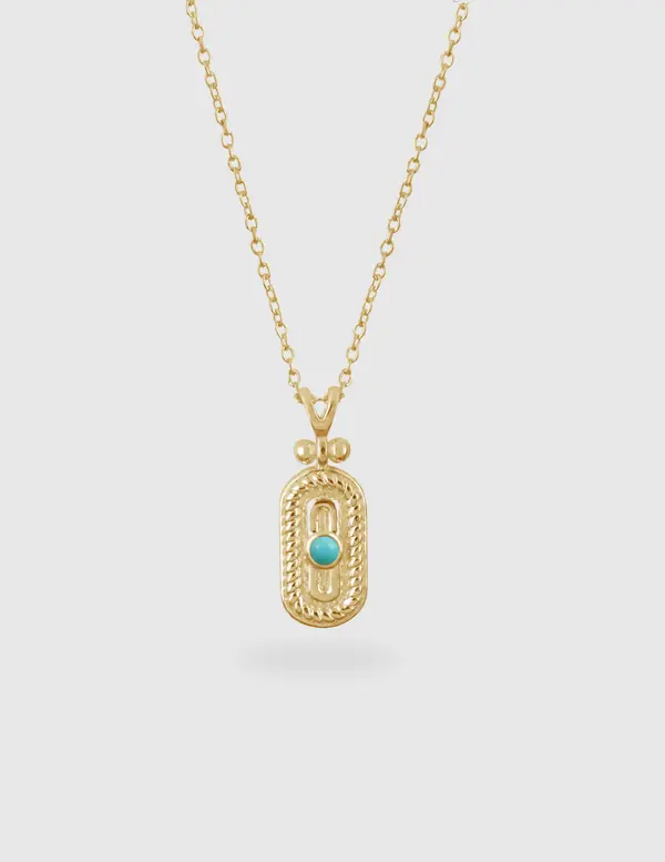 SOPHIE BLAKE Greta Pendant Turquoise - Gold