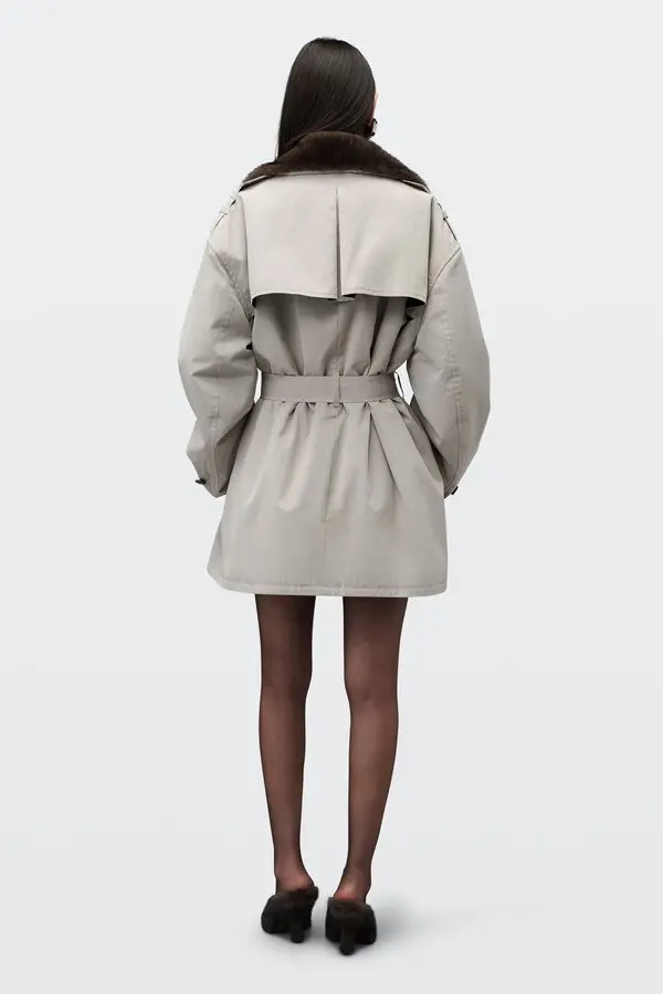 Alexander Wang Faux Fur Lined Oversized Trench Coat