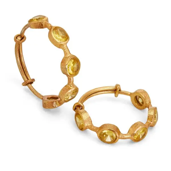 DHWANI BANSAL Adjustable Kandi Ring With Yellow Citrine Glass Gems