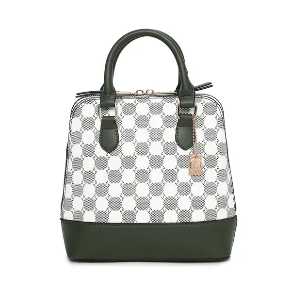 MKF COLLECTION - J'OMOR Marjorie Circular Print Satchel Bag Olive