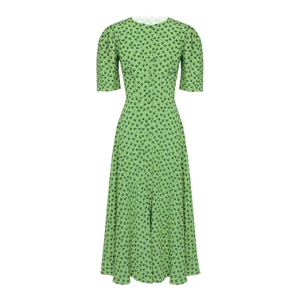POST MERIDIEM Short Sleeve Buttoned Midi Dress