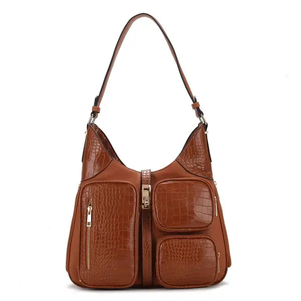 MKF COLLECTION - J'OMOR Daphne Shoulder Bag Cognac Brown - Grey