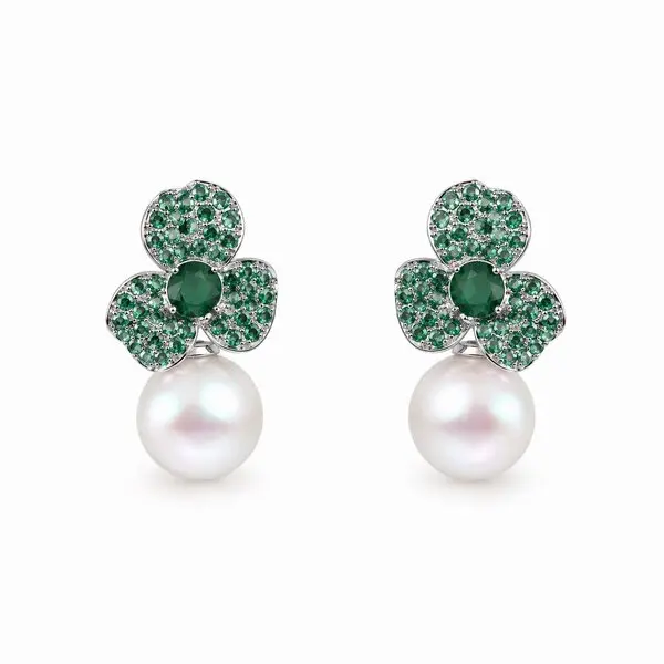 NINEMOO Meraude Camellia Earrings - Green