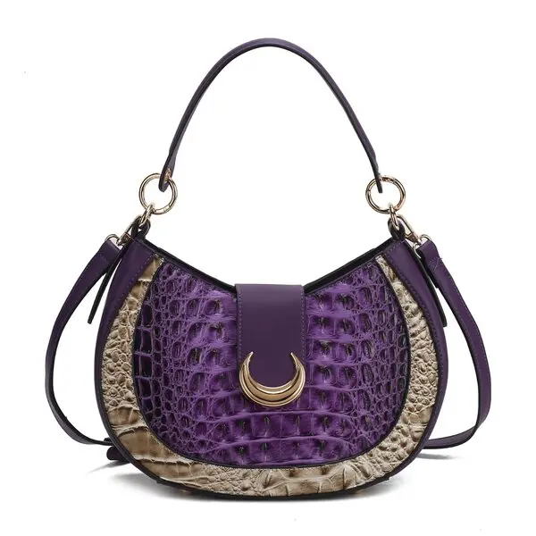 MKF COLLECTION - J'OMOR Jain Croc-embossed Shoulder Bag