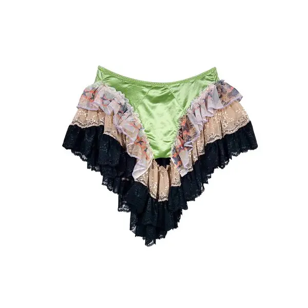 ACID CAT Lace Ruffles Flouncy Mini Skirt
