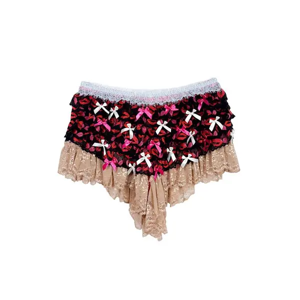 ACID CAT Sweet Lips Ruffle Flouncy Bow Shorts
