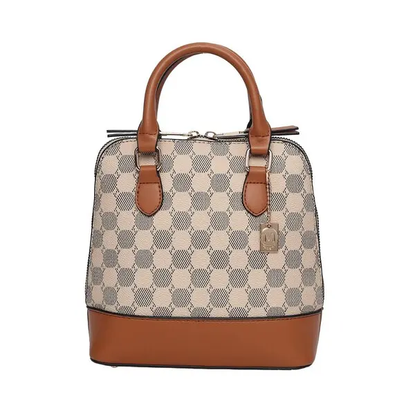 MKF COLLECTION - J'OMOR Marjorie Circular Print Satchel Bag Cognac - Brown