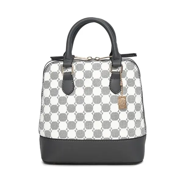 MKF COLLECTION - J'OMOR Marjorie Circular Print Satchel Bag Charcoal Gray