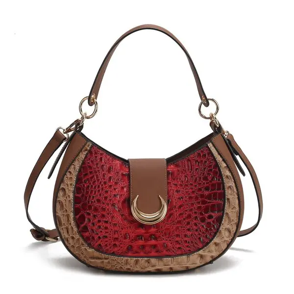 MKF COLLECTION - J'OMOR Jain Croc-embossed Shoulder Bag