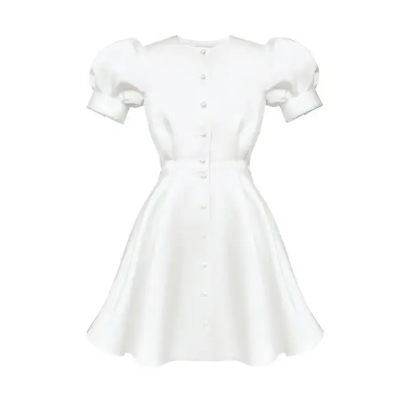POST MERIDIEM Milk Button Front Mini Dress