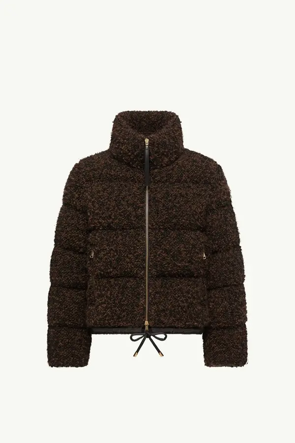 Moncler Trascendance Tweed Short Down Jacket - Black