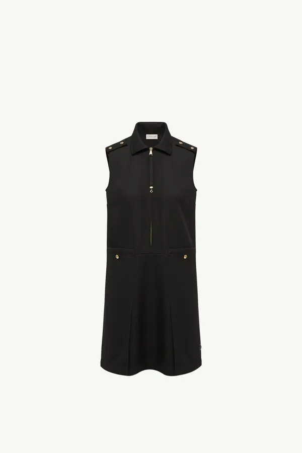 Moncler Wool Gabardine Shirt Dress - Black