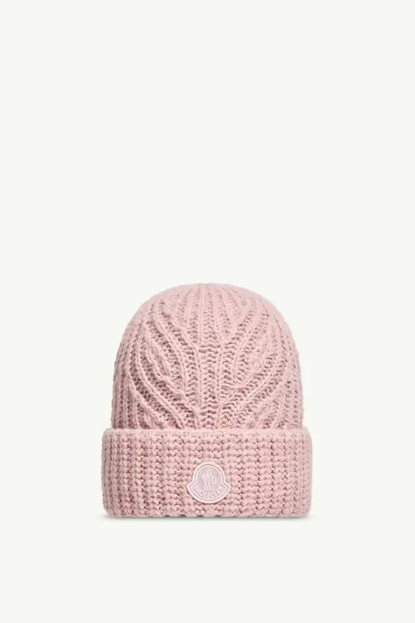 Moncler Alpaca & Wool Blend Beanie - Pink