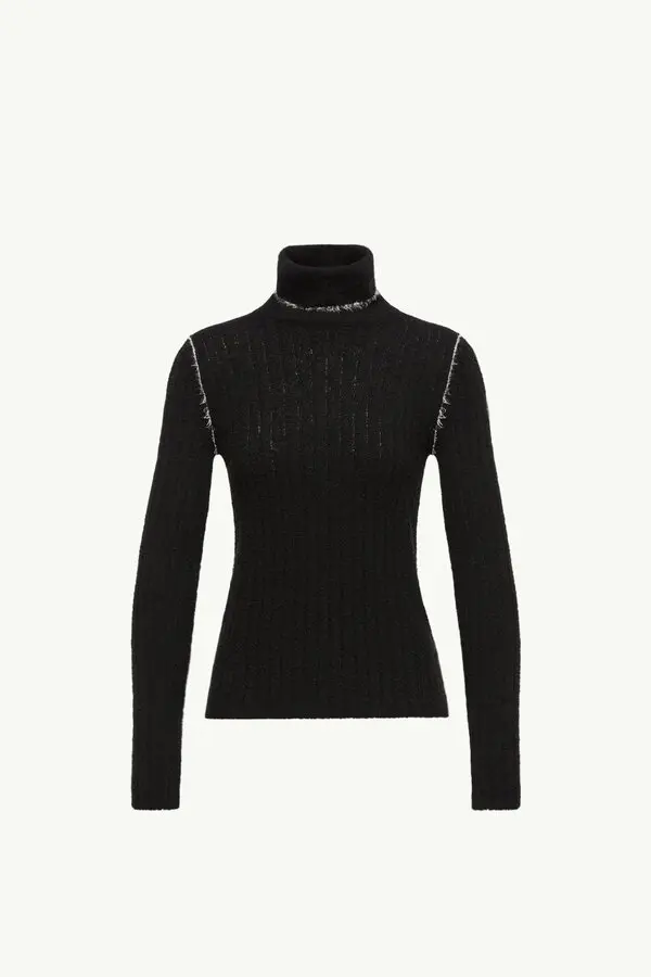 Moncler Wool Blend Turtleneck Sweater - Black
