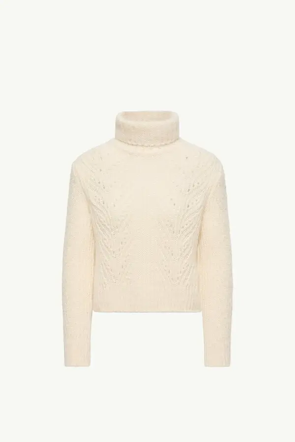 Moncler Alpaca Blend Turtleneck Sweater - White