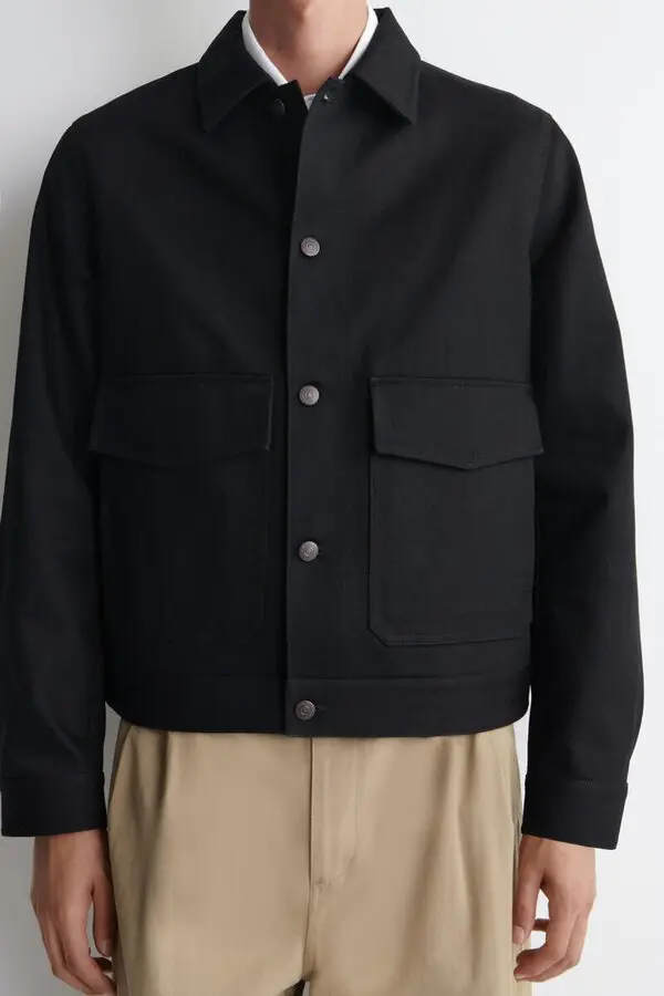 Cos Raw Selvedge Denim Jacket - Black