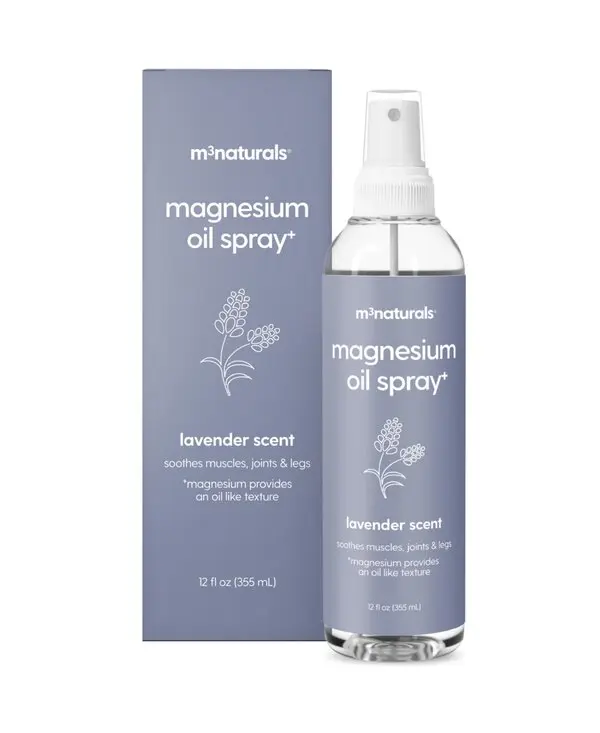 M3 Naturals Lavender Magnesium Oil Spray | Muscle And Sleep Support | Chamomile And Plant Extracts | 12 Fl Oz - No Color