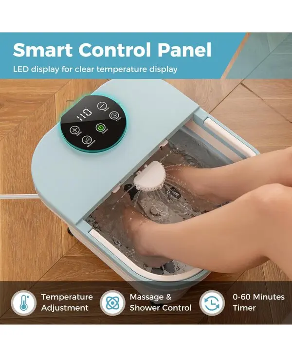 ECOOSO Collapsible Foot Spa Massager Foot Bath Tub With Heat Shower And Timer
