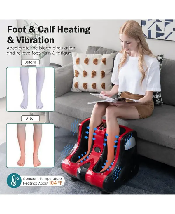 ECOOSO Foot And Calf Massager With Heat Vibration Deep Kneading And Shiatsu