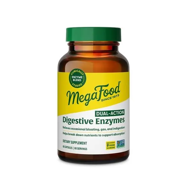 MEGAFOOD Dual-action Digestive Enzymes For And Gas And Bloating Relief 60 Capsules - No Color