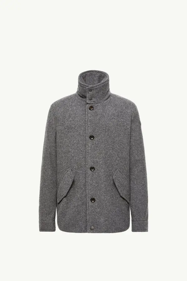 Moncler Panyol Short Wool Down Jacket - Grey