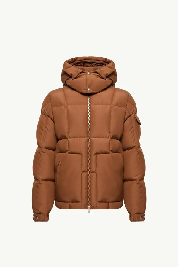 Moncler Dravenis Hooded Mid-length Down Jacket - Brown