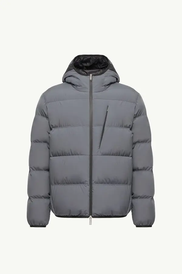 Moncler Poitevin Hooded Short Down Jacket - Grey