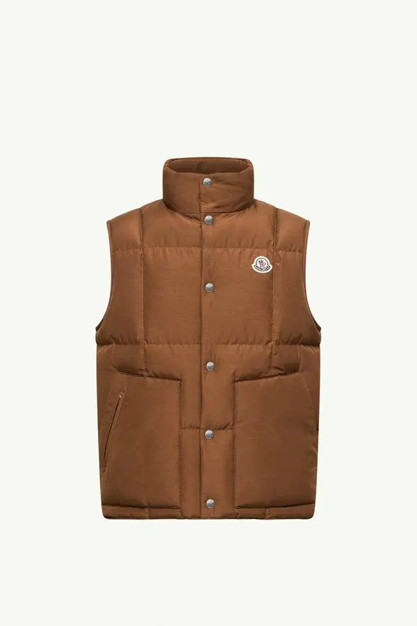 Moncler Brumelune Short Down Vest - Brown