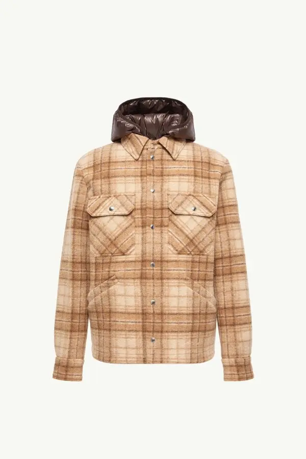 Moncler Nyvalin 3-in-1 Hooded Flannel Down Jacket - Beige