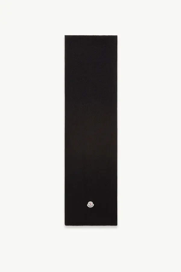 Moncler Wool Blend Logo Scarf