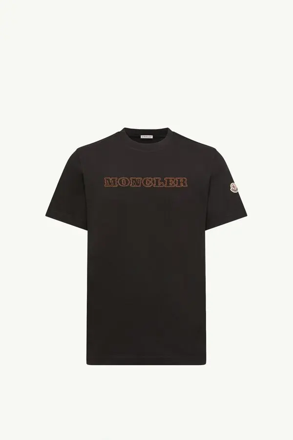 Moncler Logo Cotton Jersey T-shirt - Black
