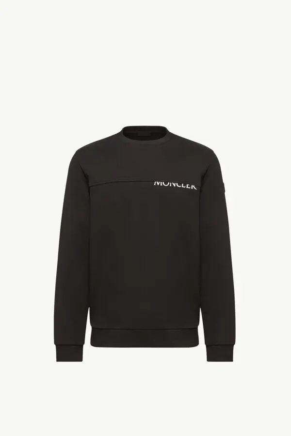 Moncler Logo Cotton Sweatshirt - Black